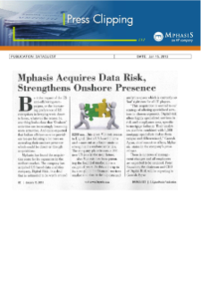 Mphasis | Mphasis Acquires Data Risk, Strengthens Onshore Presence